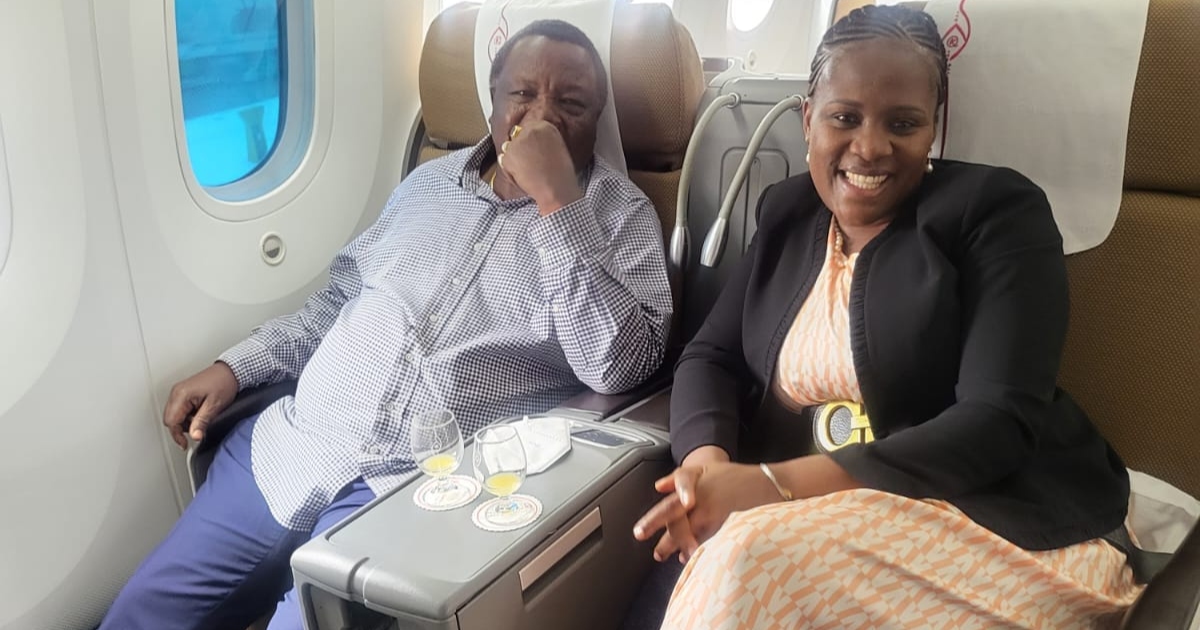 Francis Atwoli and His Wife Mary Kilobi Travel to UK (Photos)